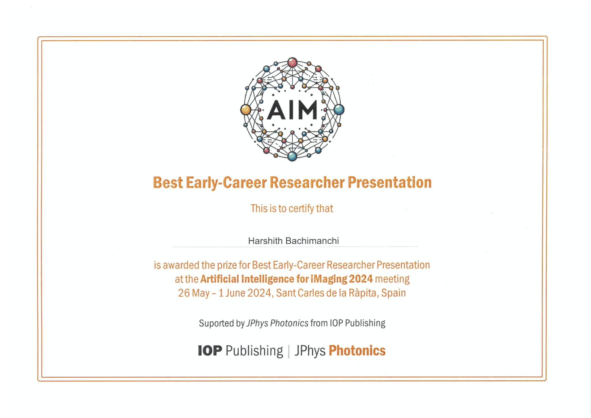 IOP_prize_AIM24_certificate_Harshith – Soft Matter Lab